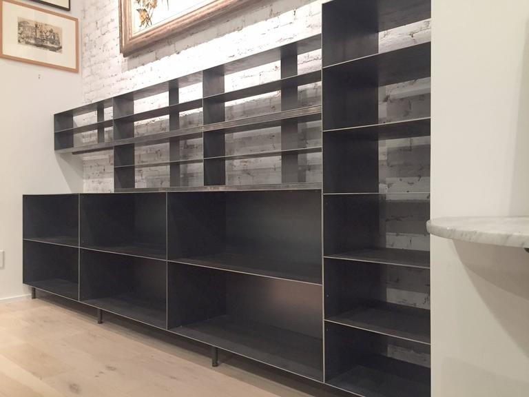 Raw Black Steel Open Modular Shelves For Sale at 1stDibs