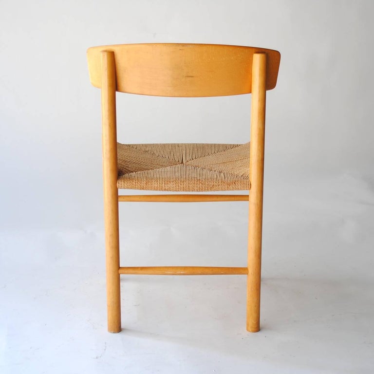 Børge Mogensen "People's Chair" J39 Brown Oak Danish Four Danish Chairs ...