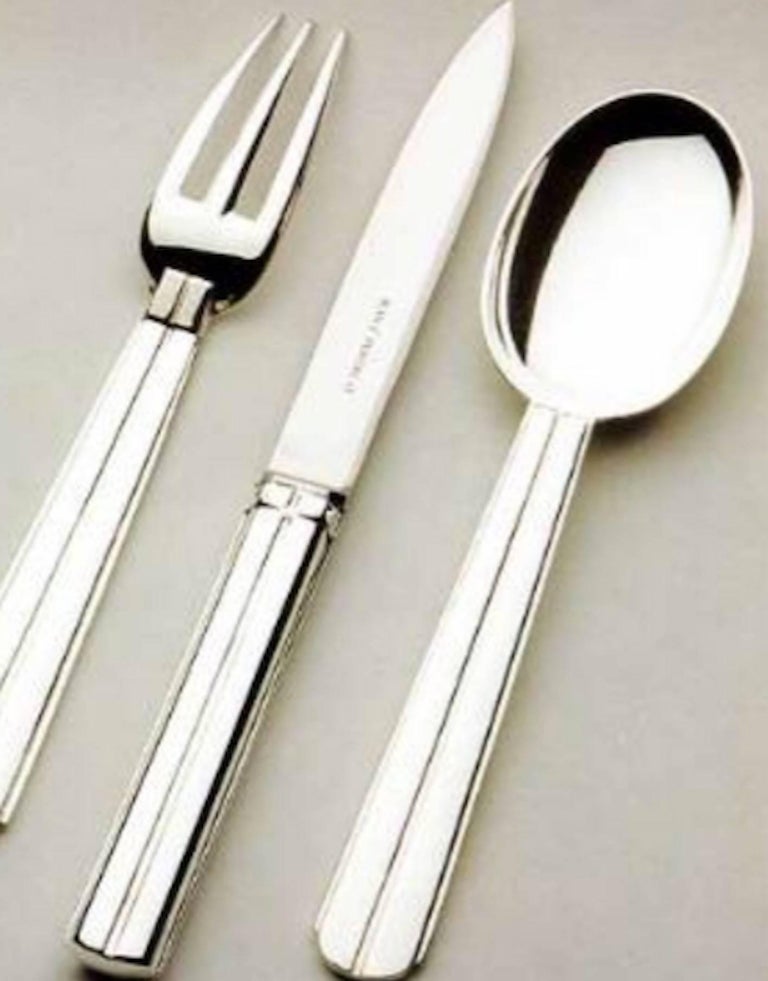 Jean Puiforcat Silver Plate Part of Flatware at 1stDibs