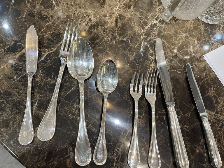 Christofle "ALBI" Cutlery Set Silver Plated 127 Pieces at 1stDibs