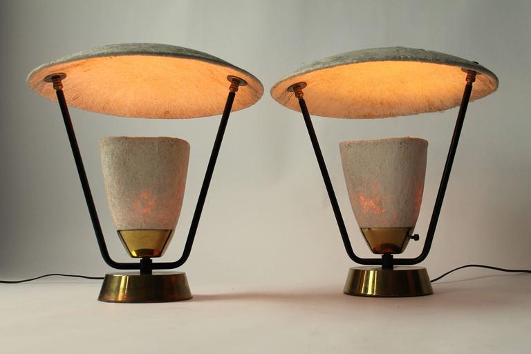 Pair of Raw Fiberglass Table Lamp in the Style of Mitchell Bobrick ...