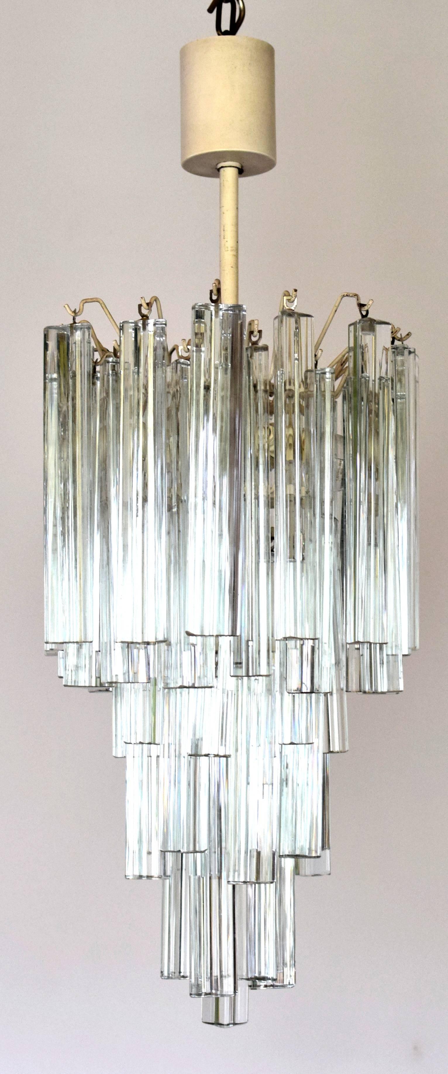 Mid-Century Staggered Triedri Crystals Cascade Chandelier For Sale at ...