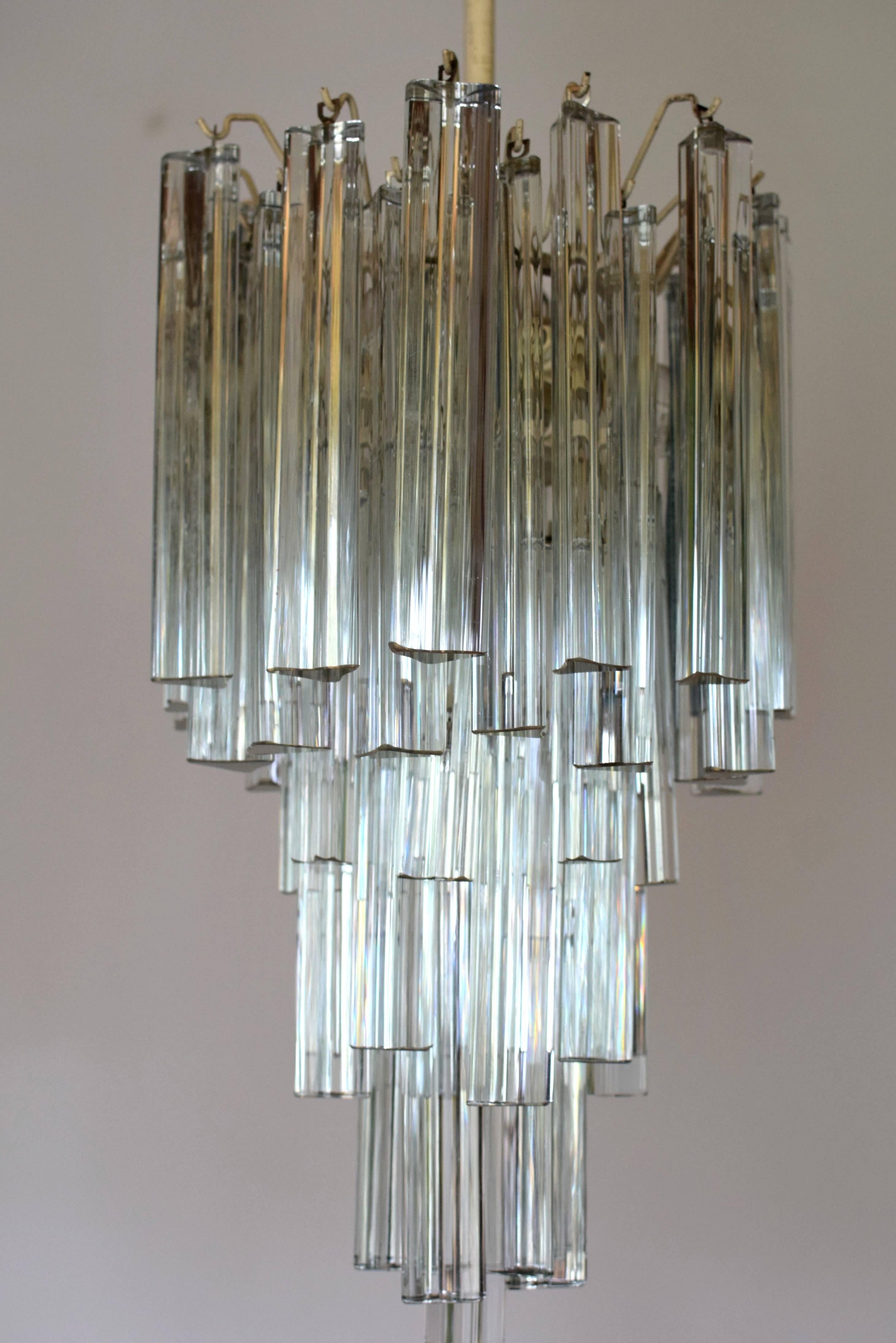 Mid-Century Staggered Triedri Crystals Cascade Chandelier For Sale at ...