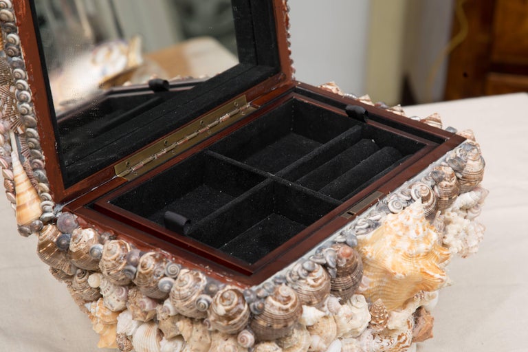 Shell Encrusted Lidded Box at 1stDibs