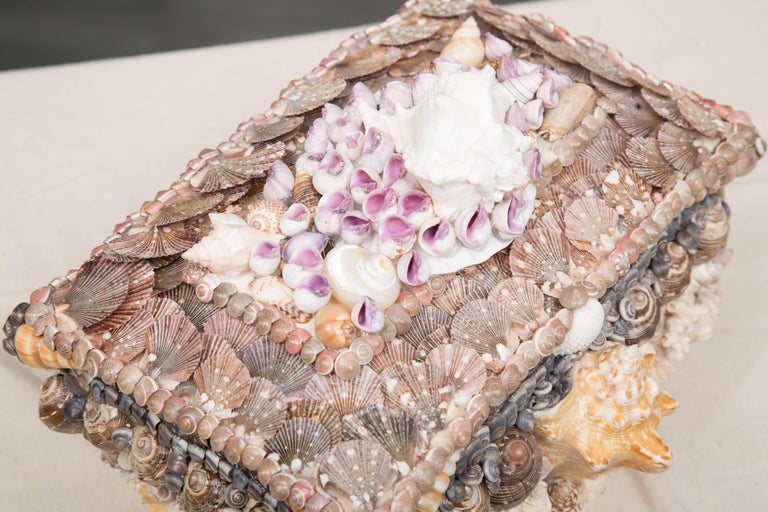 Shell Encrusted Lidded Box at 1stDibs
