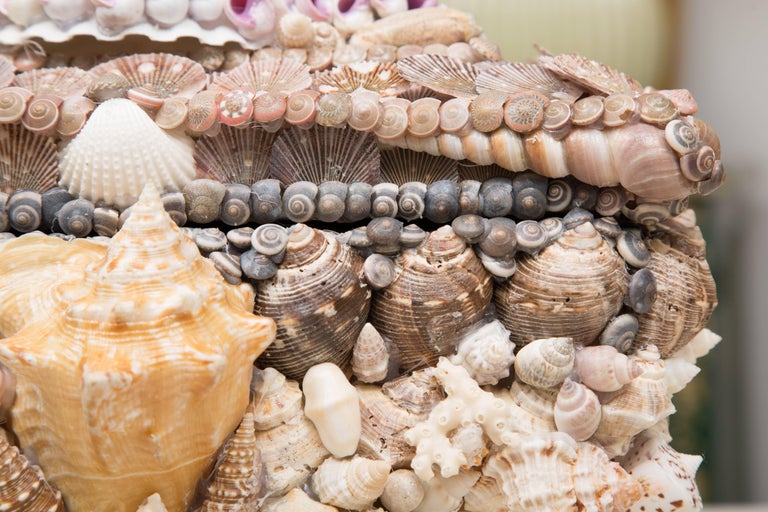 Shell Encrusted Lidded Box at 1stDibs