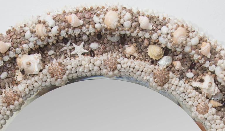 Round Mirror Decorated with Shells at 1stDibs