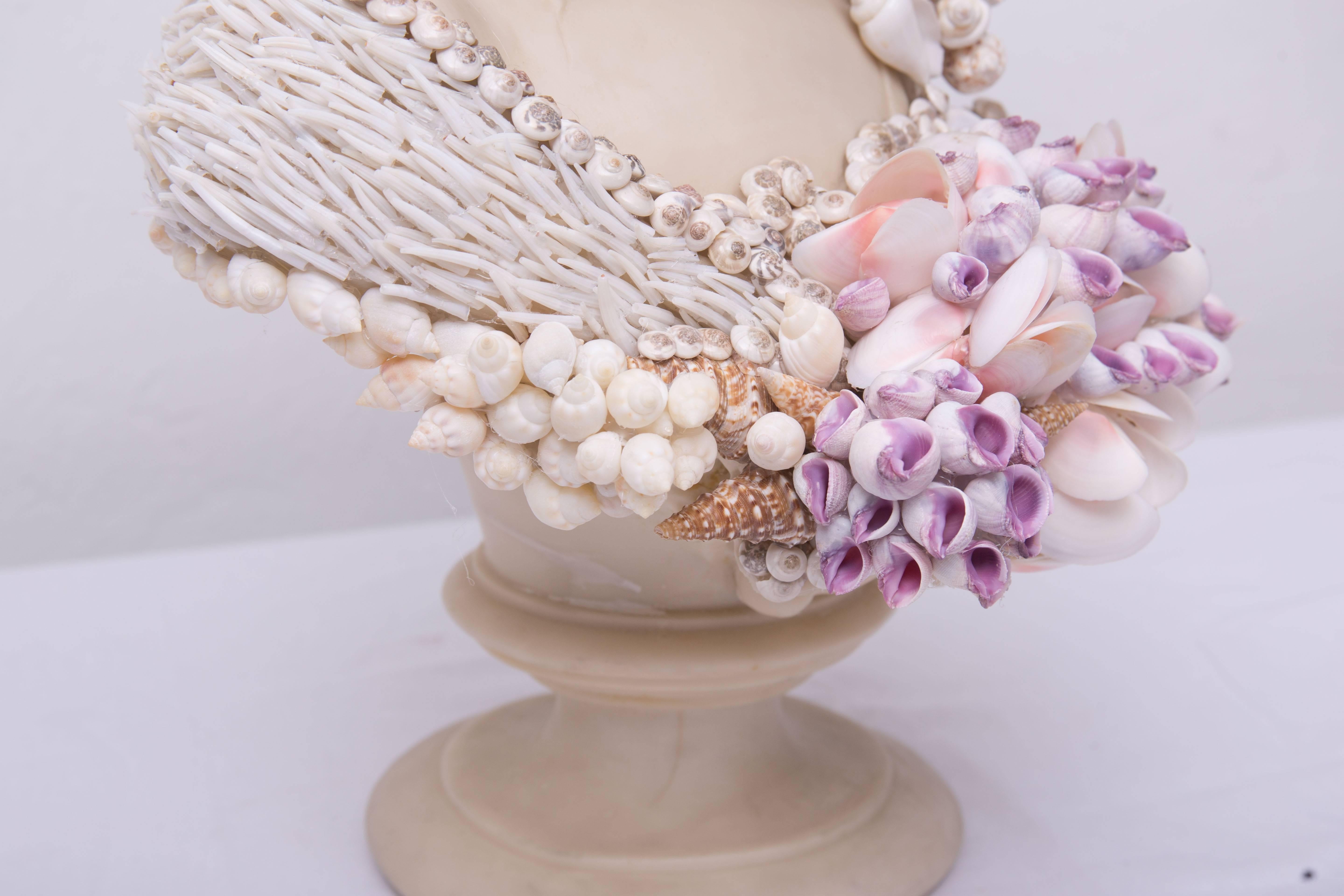 Shell-Encrusted Composition Bust at 1stDibs