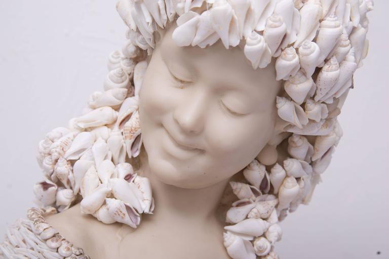 Shell-Encrusted Composition Bust at 1stDibs