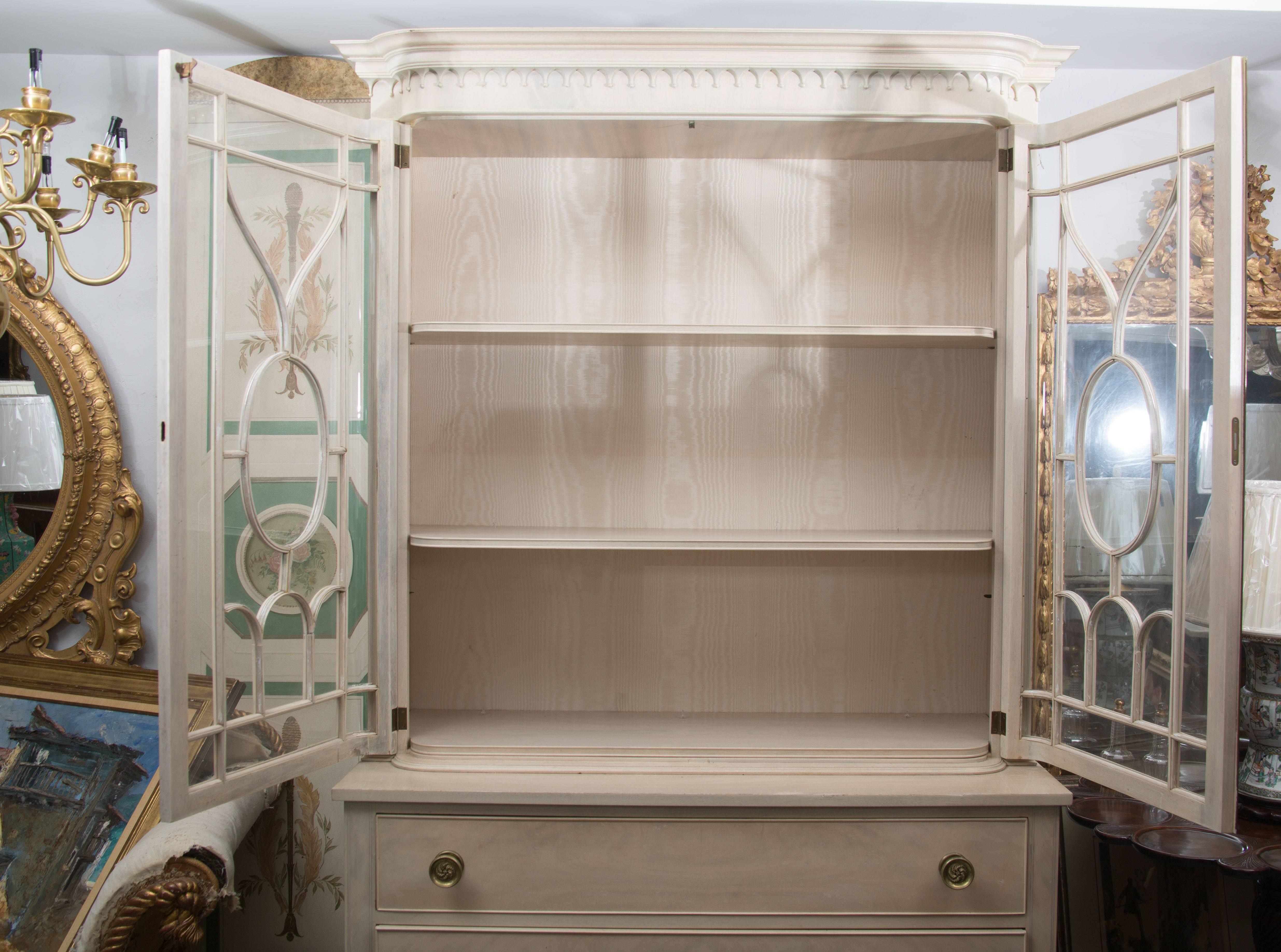 Georgian Style Bookcase Later Cream-Painted at 1stDibs | cream bookcase