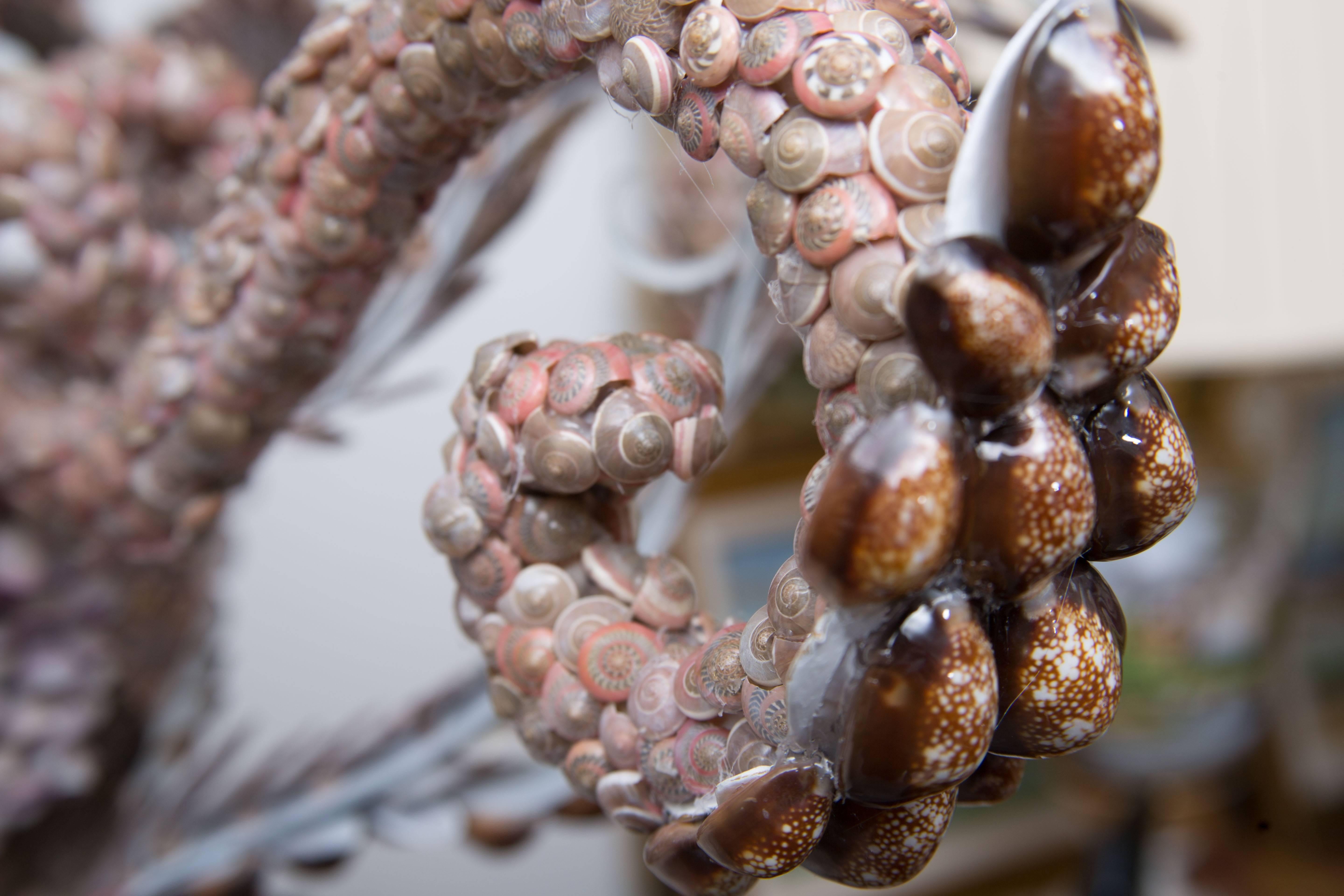 Shell Encrusted Chandelier at 1stDibs