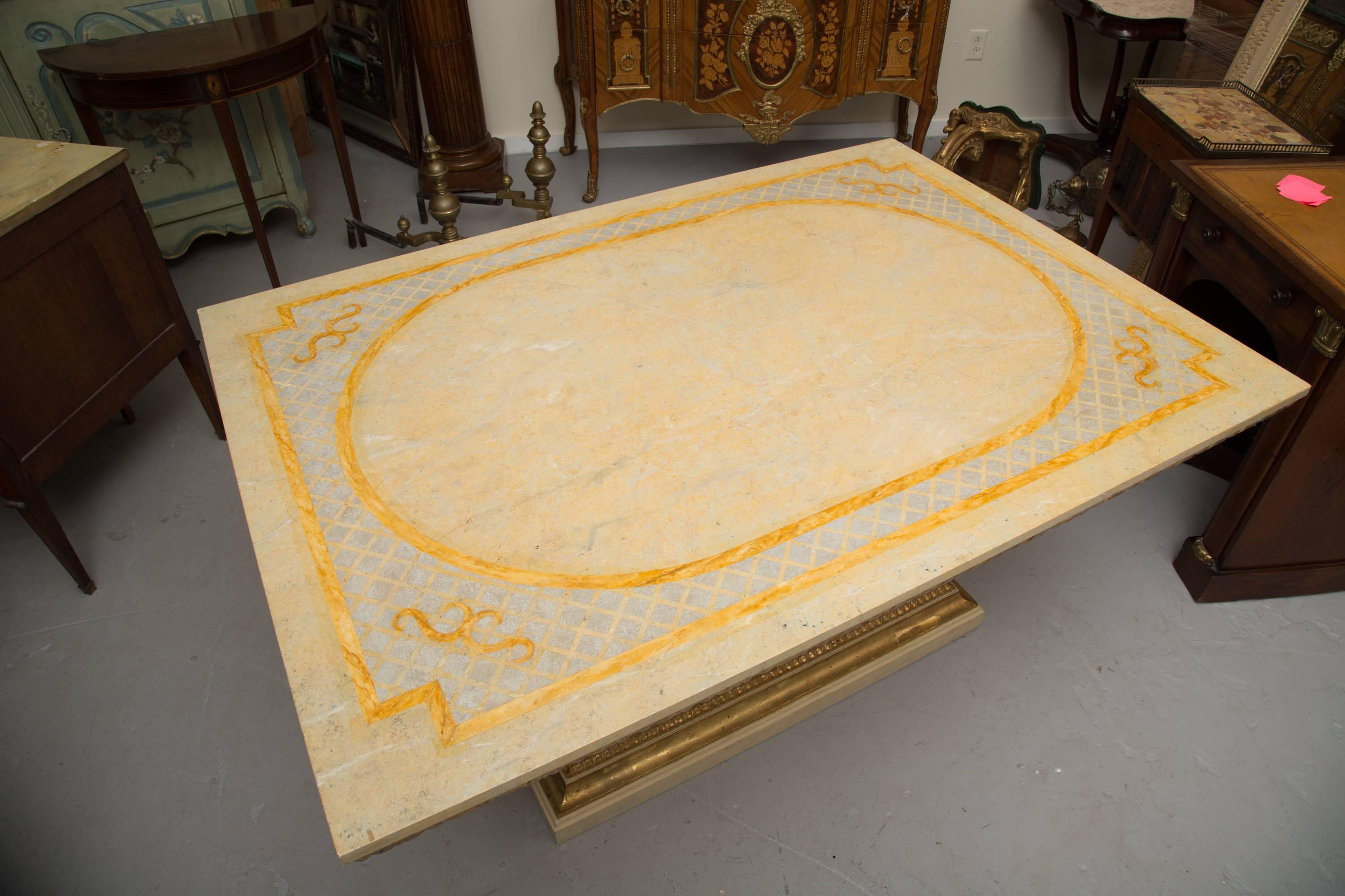 Custom Hand-Painted Dining Table and Base at 1stDibs | hand painted ...