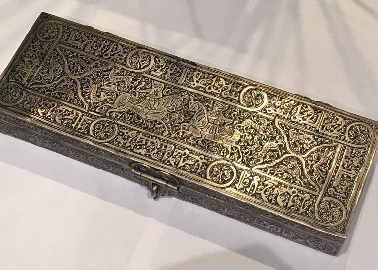 Beautiful Late 19th Century Solid Silver Pen Box For Sale at 1stDibs