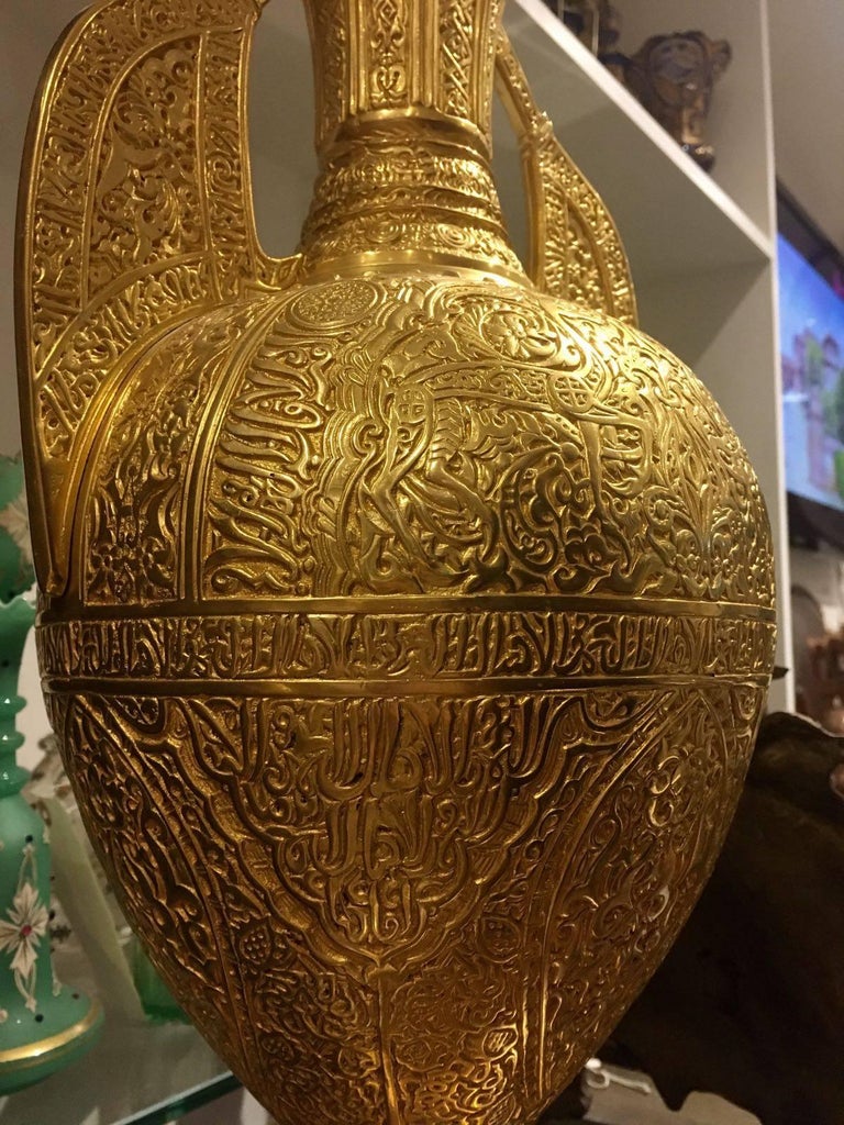 Late 19th-Early 20th Century, Rare Bronze Gilded with Arabic Motifs For ...