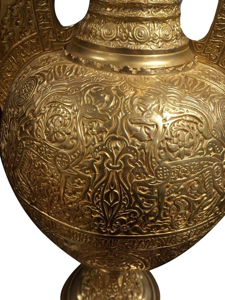 Late 19th-Early 20th Century, Rare Bronze Gilded with Arabic Motifs For ...