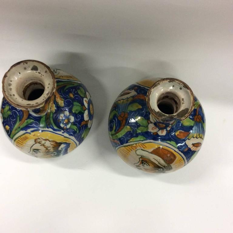 Pair of 17th Century Maiolica Vases Featuring Dominican Saints For Sale ...
