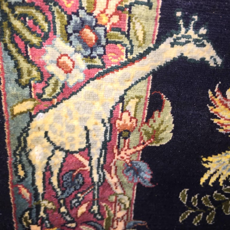 Mid-20th Century Turkish Hereke Silk Hand-Knotted Carpet Depicting ...