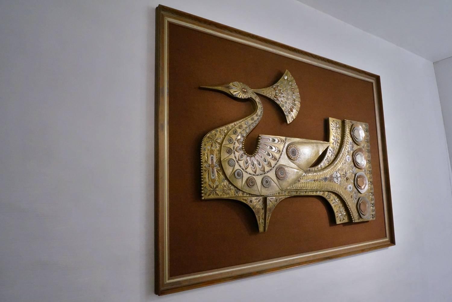 Giovanni Schoeman Sculpture, Peacock, Cold-Cast Bronze, 1970s at 1stDibs