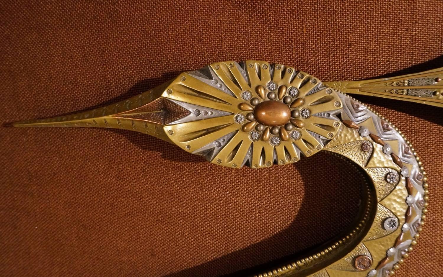 Giovanni Schoeman Sculpture, Peacock, Cold-Cast Bronze, 1970s at 1stDibs