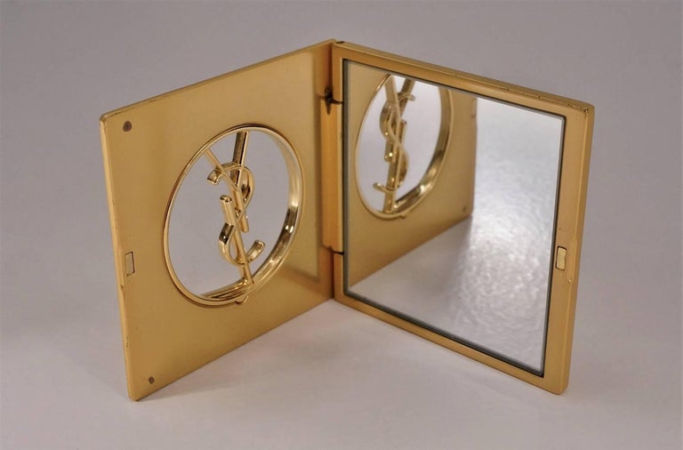 YSL Compact Makeup Mirror Gilt, circa 1980s, French at 1stDibs