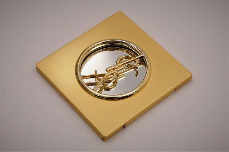 YSL Compact Makeup Mirror Gilt, circa 1980s, French at 1stDibs