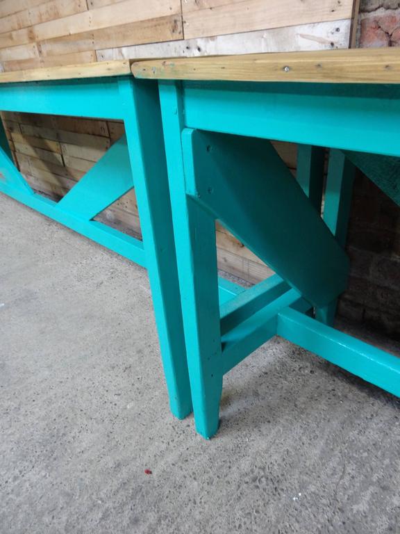 1910s Extra Large Light Retro Green Kitchen Table or Shop Display at ...