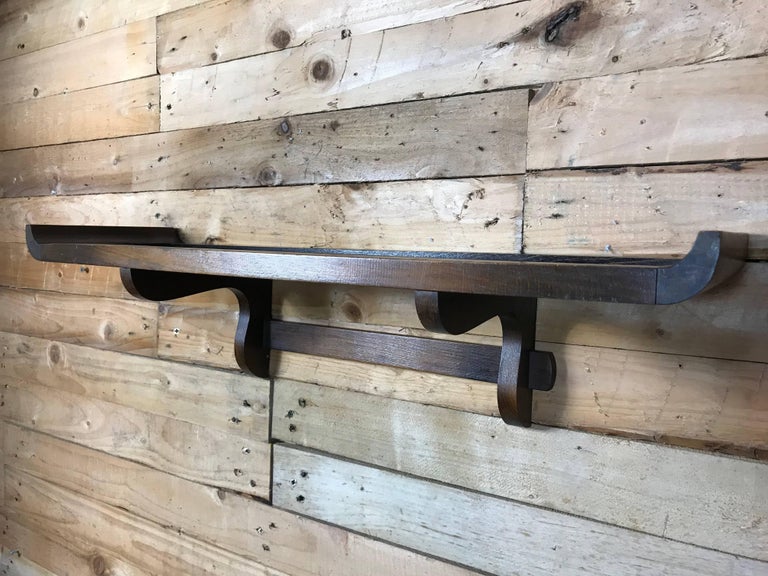 Antique Victorian Solid Oak Slatted Wooden Shelf For Sale at 1stDibs ...