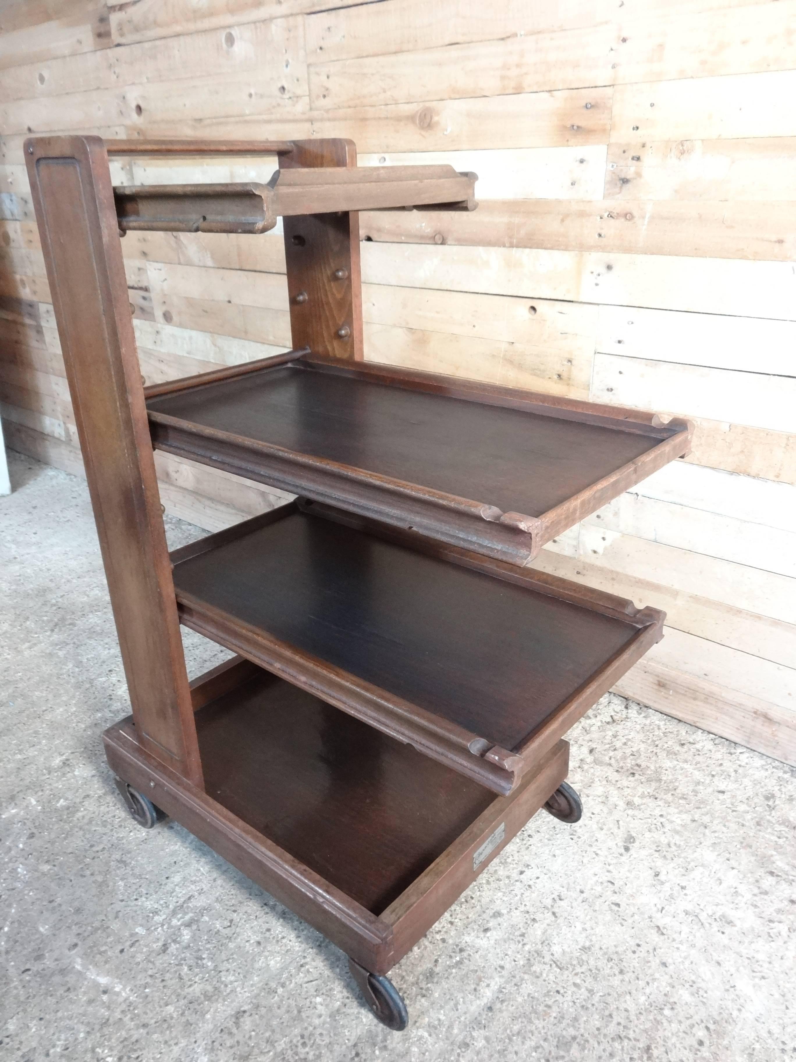 Rare Arts and Craft Compactable Serving Trolley with Removable Trays ...