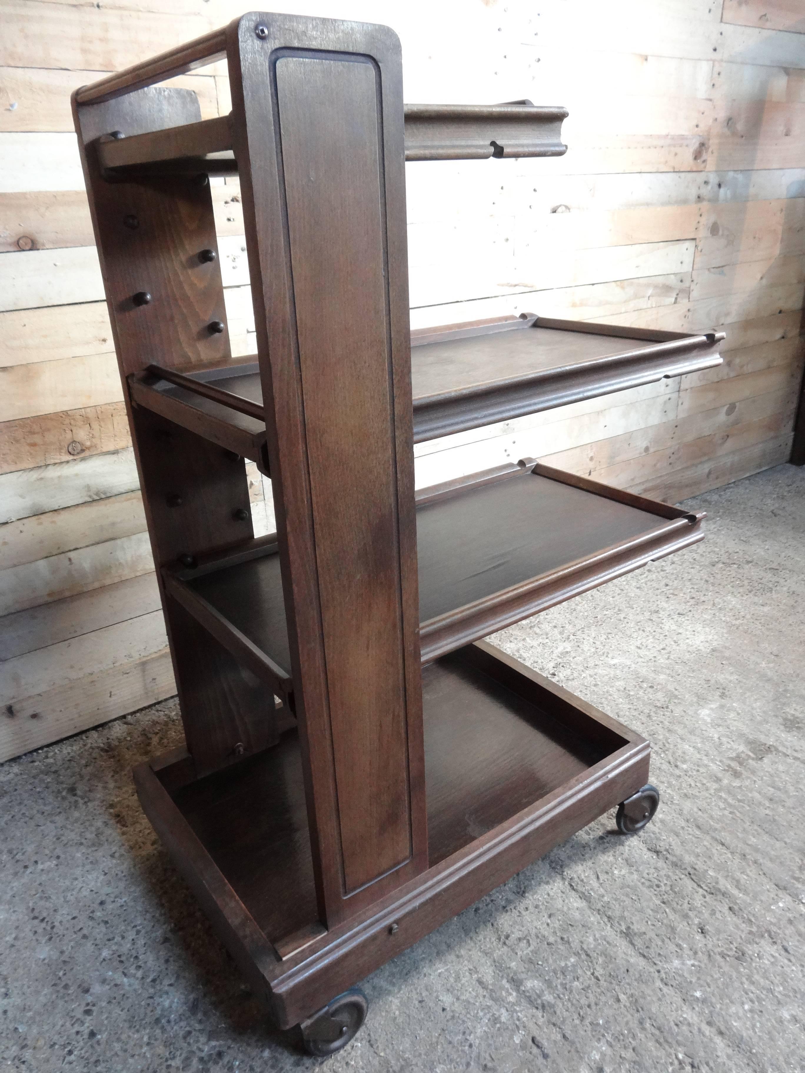 Rare Arts and Craft Compactable Serving Trolley with Removable Trays ...