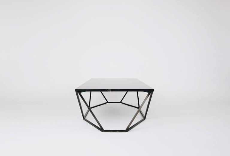 Dusk Coffee Table, Large in Hand Carved Black Marble and Blackened ...