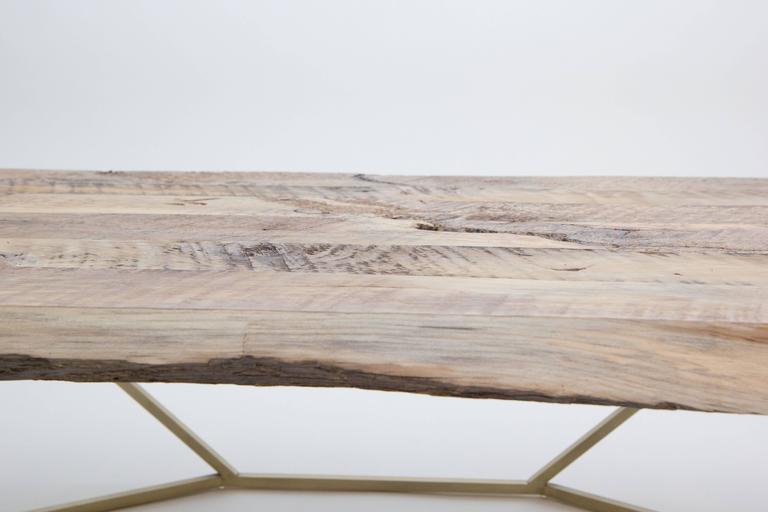 Dusk Coffee Table, Large in Salvaged Wood and Brushed Brass For Sale at ...