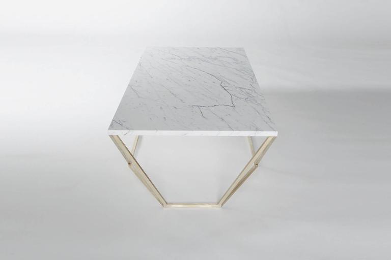 Dusk Coffee Table, Small in White Marble and Brushed Brass For Sale at ...