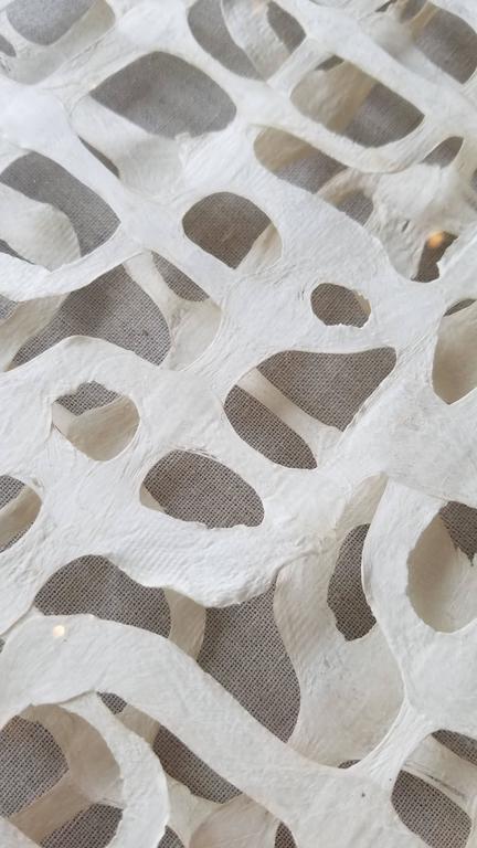 Organic Modern Art in Paper and Muslin in a Shadowbox Frame at 1stDibs