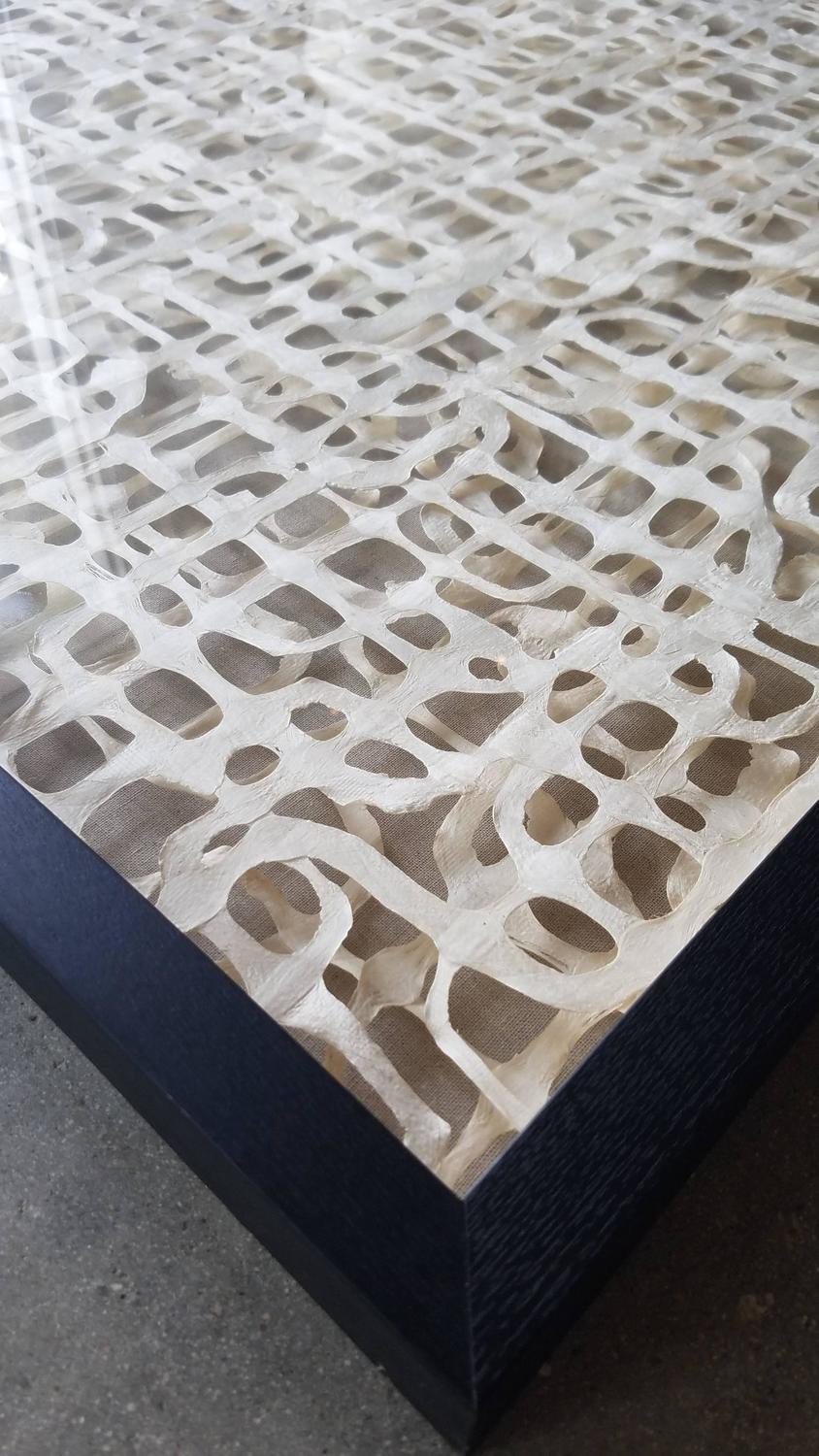 Organic Modern Art in Paper and Muslin in a Shadowbox Frame at 1stdibs