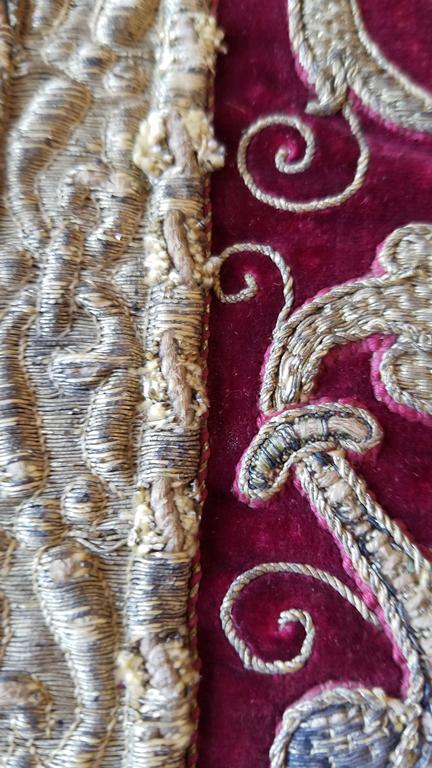 16th Century Spanish Ophrey with Metallic Thread, Red Velvet and Saint ...