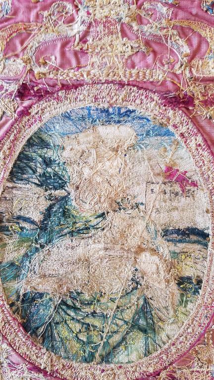 16th Century Spanish Ophrey with Metallic Thread and Deep Red Velvet ...