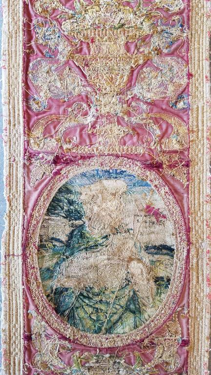 16th Century Spanish Ophrey with Metallic Thread and Deep Red Velvet ...