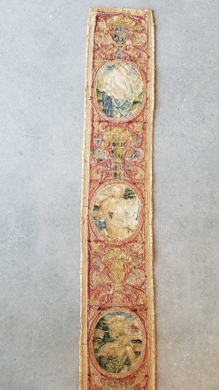 16th Century Spanish Ophrey with Metallic Thread and Deep Red Velvet ...