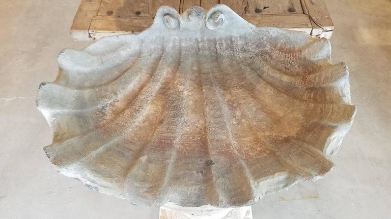 Early 20th Century Lead Scallop Shell Garden Fountain Fragment at 1stDibs
