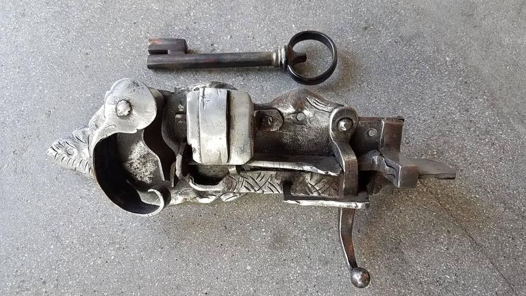 18th Century Swiss Door Latch with Original Key For Sale at 1stDibs