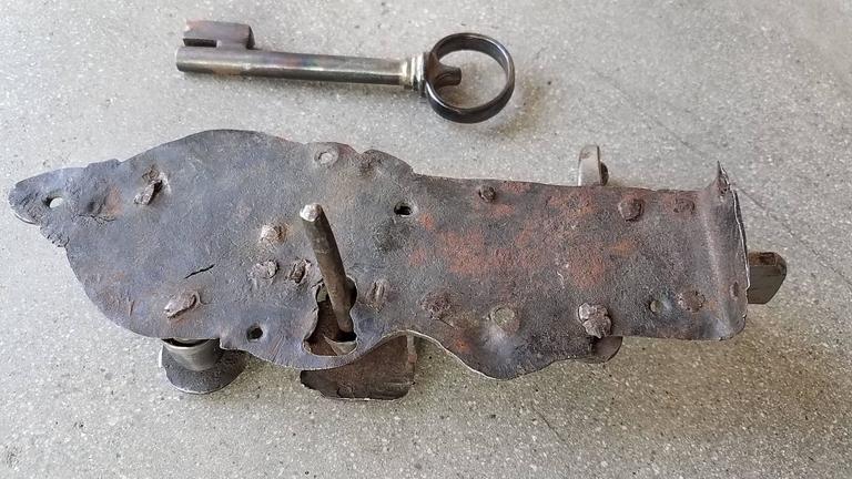 18th Century Swiss Door Latch with Original Key For Sale at 1stDibs