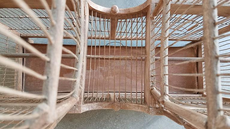 19th Century French Birdcage with Original Paint For Sale at 1stDibs