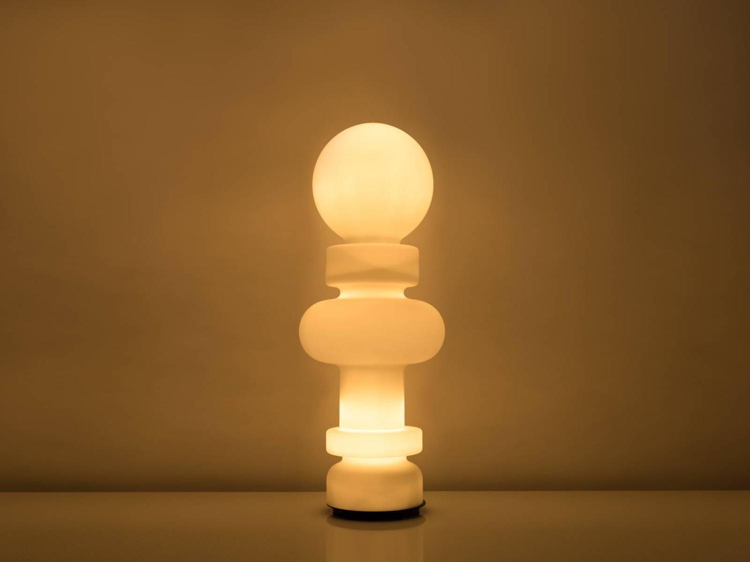 Large Opaque Glass "Regina" Lamp by Bobo Piccoli for Fontana Arte, 1968 ...