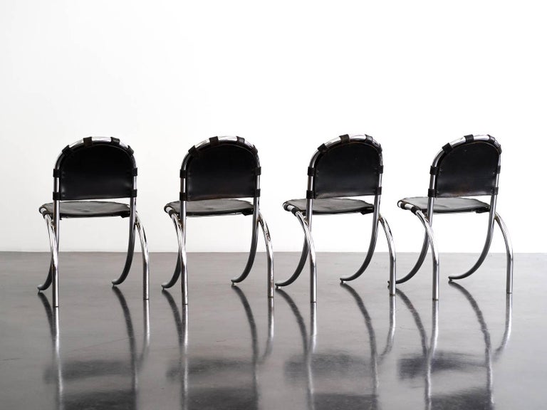 Set of 4 "Medusa" Chairs by Studio Tetrarch for Alberto Bazzani, 1969 ...