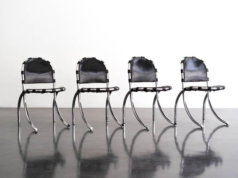 Set of 4 "Medusa" Chairs by Studio Tetrarch for Alberto Bazzani, 1969 ...