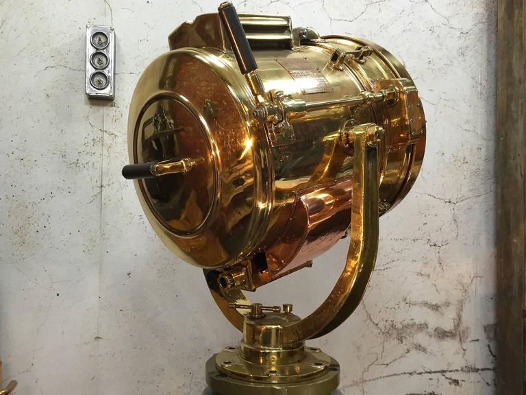 20th Century Copper and Brass Signalling Floor Lamp and Military ...