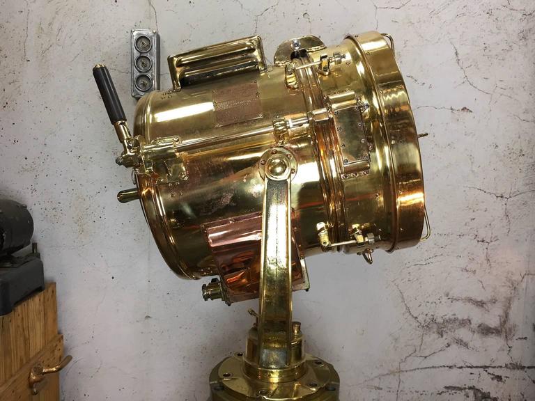 20th Century Copper and Brass Signalling Floor Lamp and Military ...