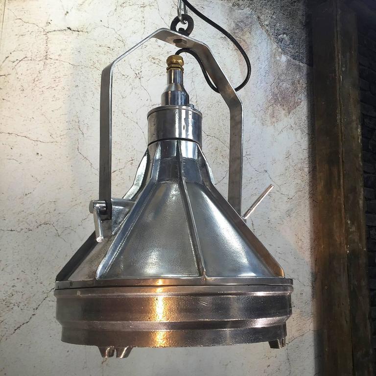 20th Century Aluminium Flame Proof Cargo Pendant Light - Tempered Glass ...
