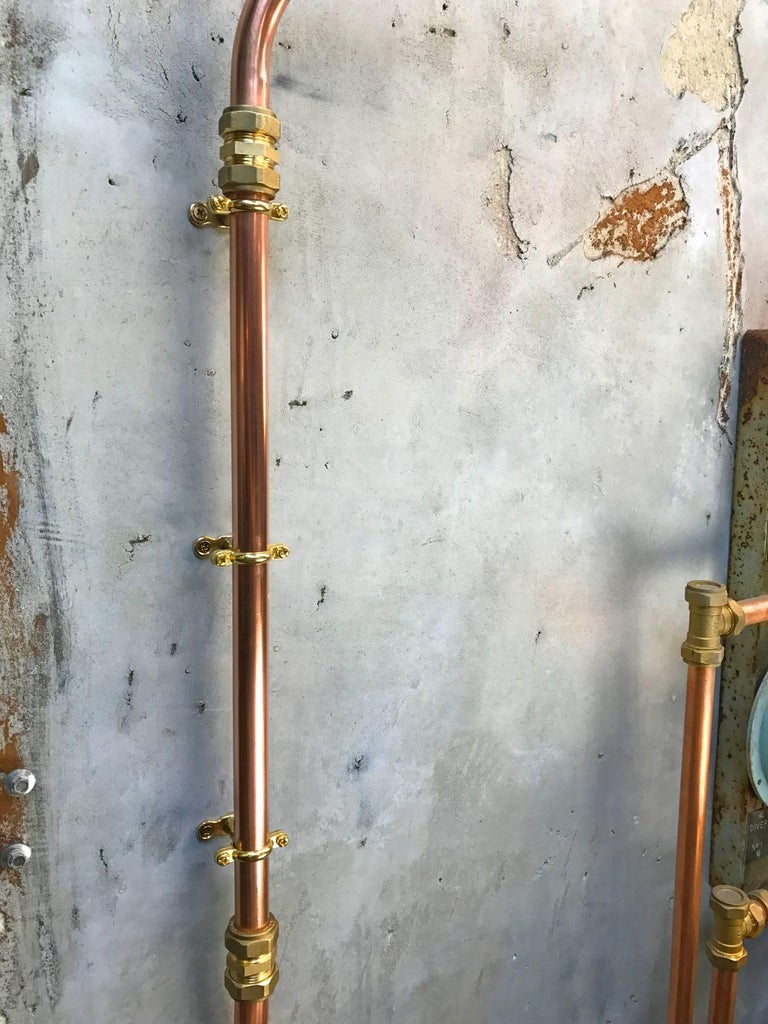 1970s Japanese Copper and Iron Cantilever Wall Light with Brass ...