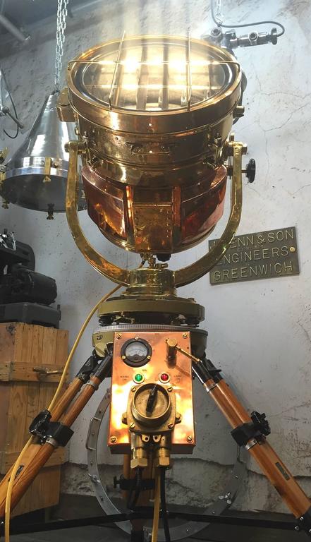 20th Century Copper and Brass Signalling Floor Lamp and Military ...